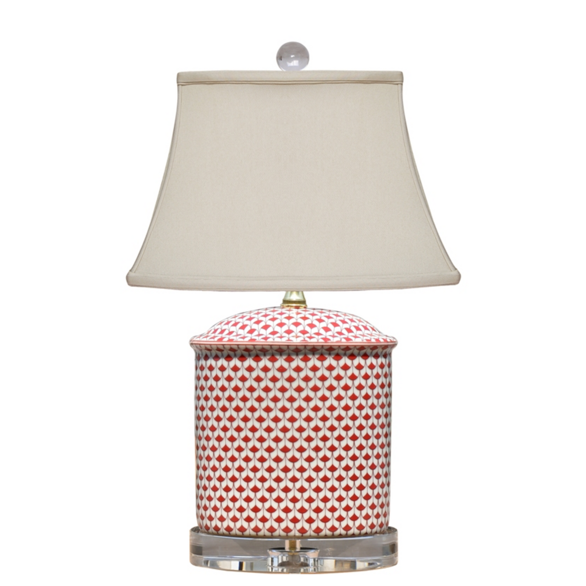 Red and White Porcelain Table Lamp – Mintwood Home