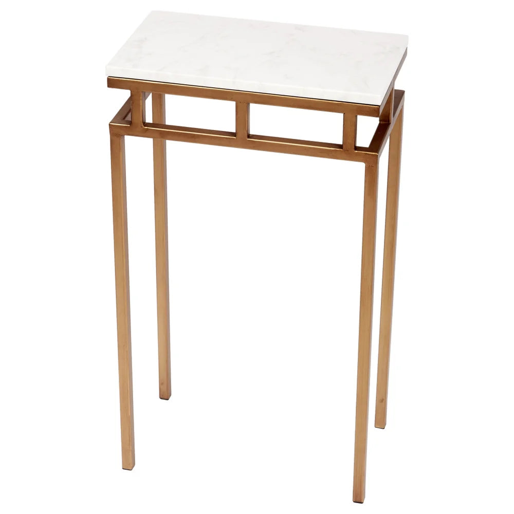 Tate Gold Accent Table with White Marble Top – Mintwood Home
